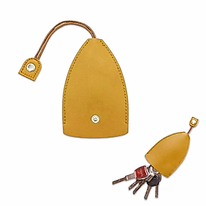 Hawyet 1 PC Car Key Protection Case, PU Leather Pull-out Remote Control Storage Bag, Suitable for Most Car Models (Yellow)