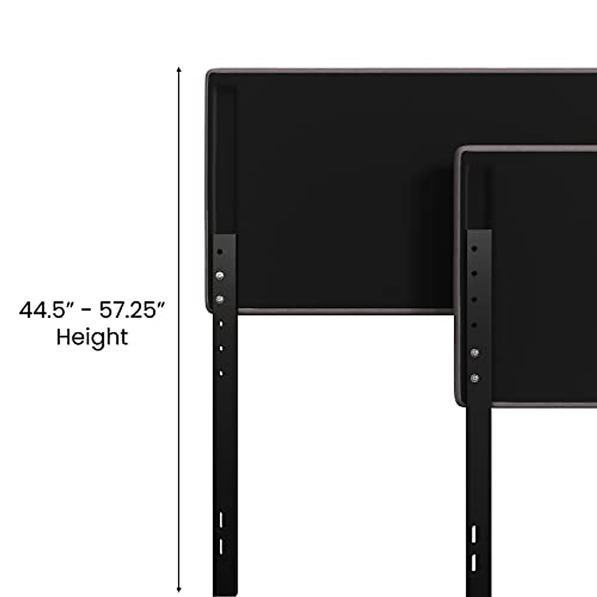 Flash Furniture Paxton Upholstered Headboard - Channel Stitched Gray Fabric Upholstery - Twin - Adjustable Height from 44.5" to 57.25" From Floor