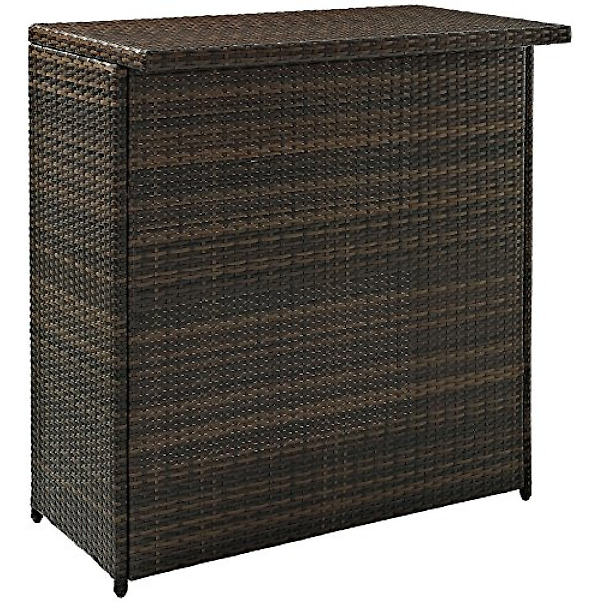 Crosley Furniture Palm Harbor 3-Piece Wicker Outdoor Bar Set with Two Stools for Backyard, Patio, Deck, Balcony, Brown