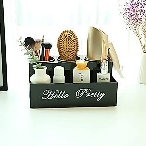 Hair Tool Organizer, Black Acrylic Hair Dryer and Styling Organizer, Bathroom Countertop Blow Dryer Holder, Vanity Caddy Storage Stand for Accessories, Makeup, Toiletries