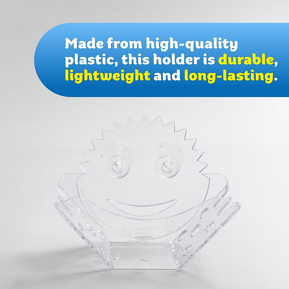 Scrub Daddy Sponge Holder - Sponge Caddy for Kitchen Organization - Self Draining, Dishwasher Safe & Universal Suction Sponge Holder for Sponges and Scrubbers (1 Count)