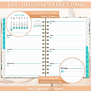 2023-2024 Planner – Weekly & Monthly Academic Planner 2023-2024, Jul 2023 - Jun 2024, 6.4" x 8.5", Monthly Tabs, Flexible Hardcover, Thick Paper, Strong Binding, Back Pocket, Inspirational Quotes