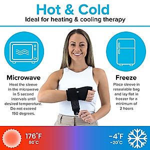 Arctic Flex Wrist Ice Pack Wrap - Gel Compression Support for Arthritis Hand & Thumb - Reusable Hot & Cold Therapy Brace for Pain Relief, Tendonitis, Carpal Tunnel, Tenosynovitis (Fits Left & Right)