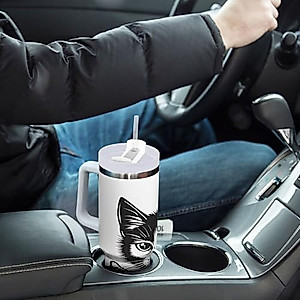 ODAWA Cat Skull Travel Tumbler 30 Oz Water Cup with Straw and Lid