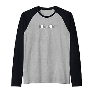 LIFO > FIFO Accountant Controller CPA Bookkeeper Funny Cute Raglan Baseball Tee