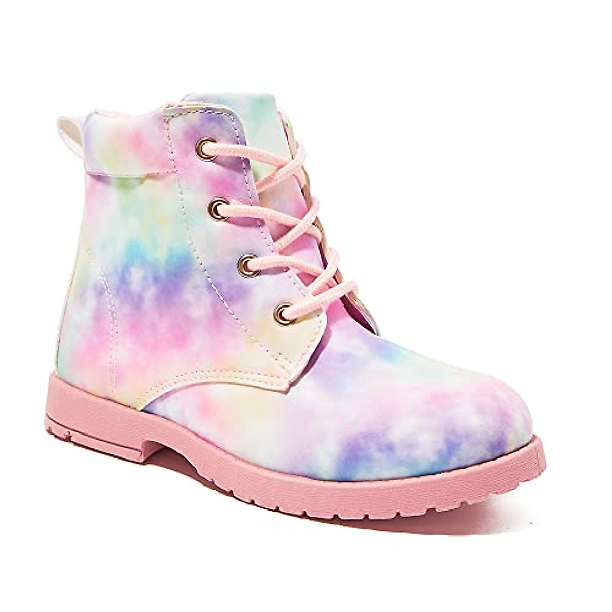 FabKids Fashion Non-Slip Ankle Boots with Easy Off On Side Zipper (Toddler Little Kid Big Kid), Rainbow, Size 2
