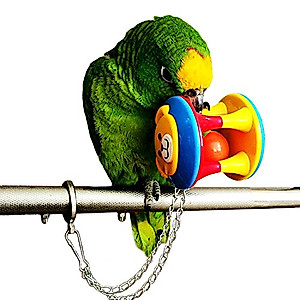 Hypeety Parrot Colorful Ball Toys with Bell Cage Hanging Chewing String for Parakeet Conure Cockatiel Small Medium Birds (A+B+C)