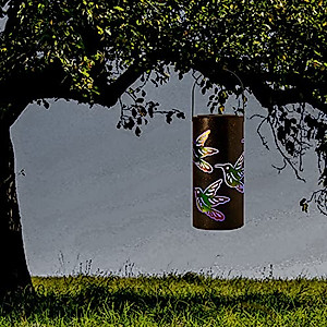 3D Solar Hummingbird Lantern, 2 Pack Solar Hanging Lantern Light for Patios Waterproof Landscape Lanterns for Yard, Garden and Pathway Decoration