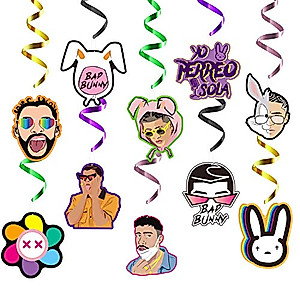 30Pcs Bunny Rapper Party Swirl Decoration Hanging Spiral Decor Whirl Streamers Toy Ceiling Decorations Birthday Party Ceiling Streamers Spiral Room Decoration Party Favors