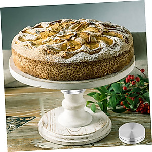 SHOWERORO 2pcs Turntable Base Decorative Trays Lazy Susan Bearing Metal Stand Round Tray Aluminium Alloy Swivel Base Tools Cake Turntable Dessert Aluminum Alloy Tv Cabinet to Rotate Wedding