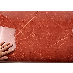 ROSEROSA Peel and Stick PVC Marble Self-Adhesive Wallpaper Covering Counter Top Shelf Liner Saint Laurant (PGF4709-1 : 2.00 Feet X 6.56 Feet )