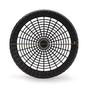 Fasmov 24 Pack 9" Paper Plate Holder, Reusable Plate Holder for Paper Plates, Woven Plastic Paper Plate Holder, Reusable Paper Plate Holder, Black