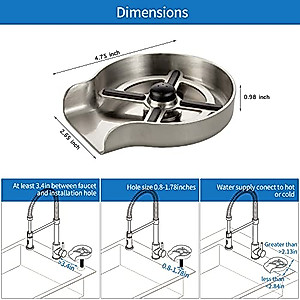 COLINCH Glass Rinser for Kitchen Sink, Stainless Steel Baby Bottle Washer, Cup Cleaner for Sink, Cup Washer for Bar - Brush Nickel