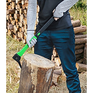 WICING Hookaroon, Pickaroon Logging Tool Forged Steel, with Anti-Slip & Shock Reduction Grip, for Log Lifting and Moving Wood Firewood Tool