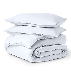 Bare Home Bedding Duvet Cover Queen Size - Premium 1800 Super Soft Duvet Covers Collection - Lightweight, Cooling Duvet Cover - Soft Breathable Bedding Duvet Cover (Queen, White)