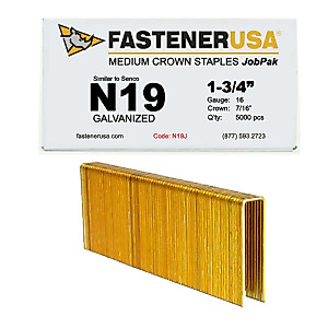 1-3/4" Leg x 7/16" Crown 16GA GALV N19 Staples 5,000ct | N19J