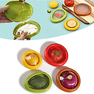 Ythamz 4 Pcs Silicone Fruit Storage Box,Silicone Fruit and Vegetable Storage Containers Set for Fridge Keep,Fruit And Vegetable Anti-Oxidation Storage Box-4pc