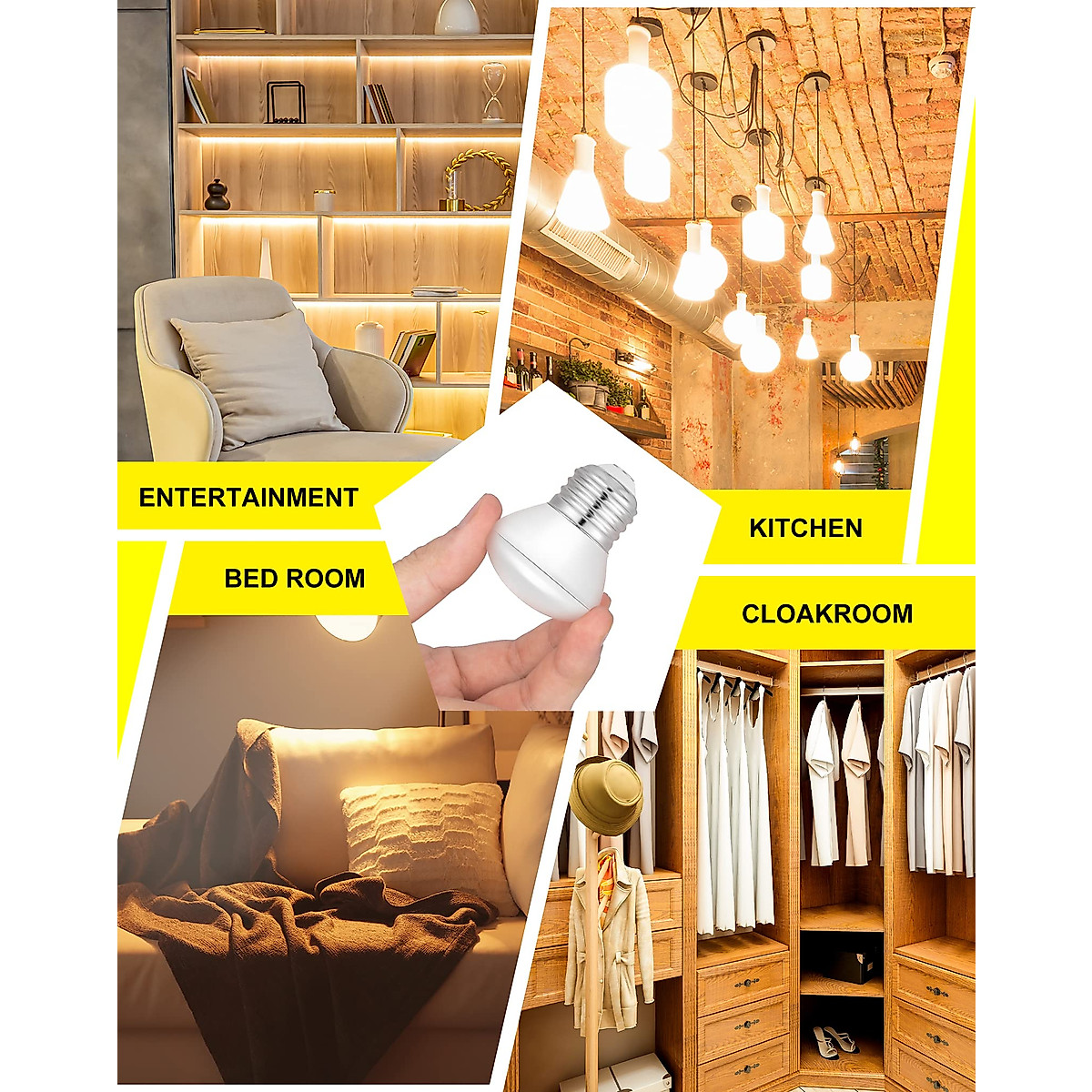 MAKYTWOW R14 Led Bulb 4W E26 Base 2700K Warm White Dimmable Mini LED Reflector Floodlight Bulb 40W Equivalent 400 Lumens 4Pack