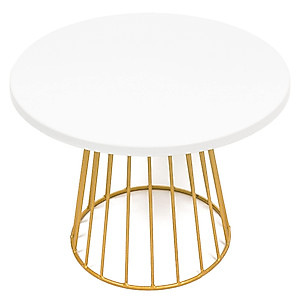 White Cake Stand for Elegant Dessert Table Displays, Easy-to-Clean Round Gold Cake Stand or Cupcake Stand for Weddings, Birthdays & All Party Occasions (10-inch)