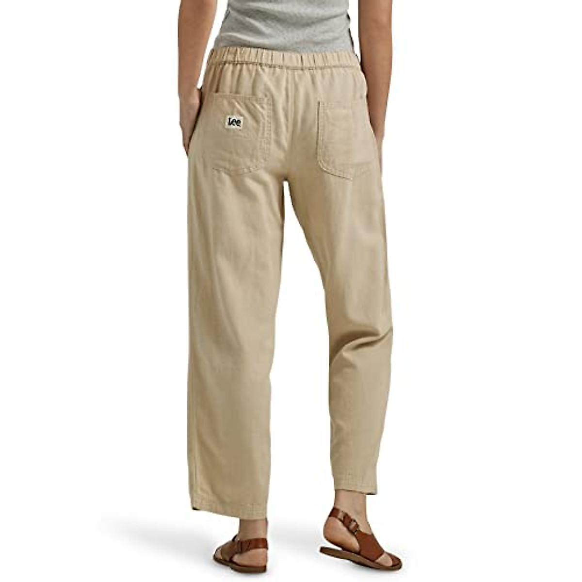 Lee Women's Ultra Lux Mid-Rise Pull-On Crop Capri Pant, Pioneer Beige