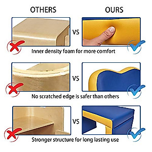 kinbor Kids Leather Sofa Armchair Compact Design Multifunctional 2in1 Children's Armchair Padded Table and Chair Set with Storage for Girls and Boys 3 Piece Kids Furniture Set No Assembly Required