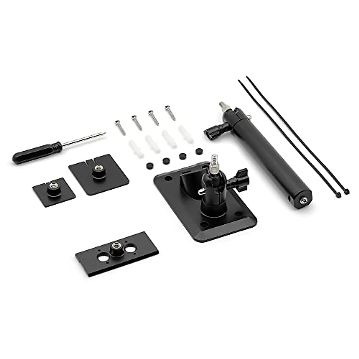 Holicfun 2-in-1 Security Camera and Solar Panel Wall Mount for Ring, Eufy, Arlo, Reolink Solar Panels and Cams (Black)