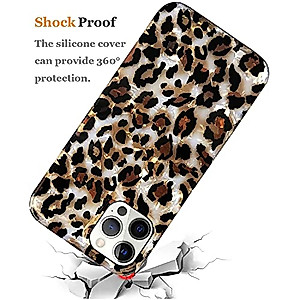 J.west iPhone 14 Pro Case, Luxury Sparkle Clear Leopard Silicone Cover, 6.1 inch Cheetah Design for Girls & Women