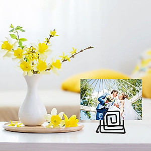 Urban Deco 26pcs Square Place Card Holder Stand - Metallic Table Number Holders, Mini Table Card Holder Table Picture Stands for Menu Memo Clip, Wedding, Party, Birthday (Black)