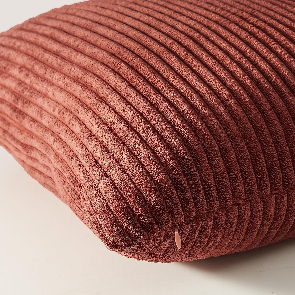 Topfinel Fall Burnt Orange Decorative Throw Pillows Covers 18x18 Inch Set of 4,Yellow Green Gradient Series Corduroy Striped Square Pillow Case,Western Modern Cushion Cover for Couch Sofa Bedroom