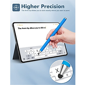 Stylus Pens for Touch Screens, StylusHome Carbon Fiber Tips Stylus Pencil with 3 Replacement Tips, Universal Stylus for iPad iPhone Tablets Android Kids Tablets - 3 Pack (Yellow/Blue/Orange)