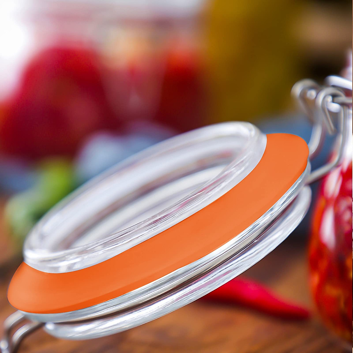 KINBOM 6pcs Silicone Replacement Gasket Seals, Mason Jar Rubber Seals Sealing Ring Silicone Gaskets for Storage Jars Glass Sealed Cans (3.7inch Outer Diameter, 2.7inch Inner Diameter)