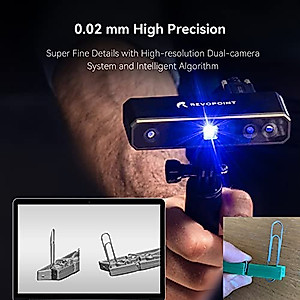 Revopoint Mini 3D Scanner for 3D Printing Handheld, Up to 0.02 mm Precision, Industrial Blue Light, Portable 3D Model Scanner for Dental, Jewelry and Small Objects - Standard