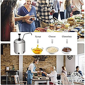 ANSNAL Cheese Dispenser with Pump,2.5L Capacity Hot Fudge Warmer, 800W Electric Hot Fudge Dispenser,10/20/30ML Automatic Cheese Dispenser for Hot Fudge Cheese Caramel,Temperature Control 30-110℃
