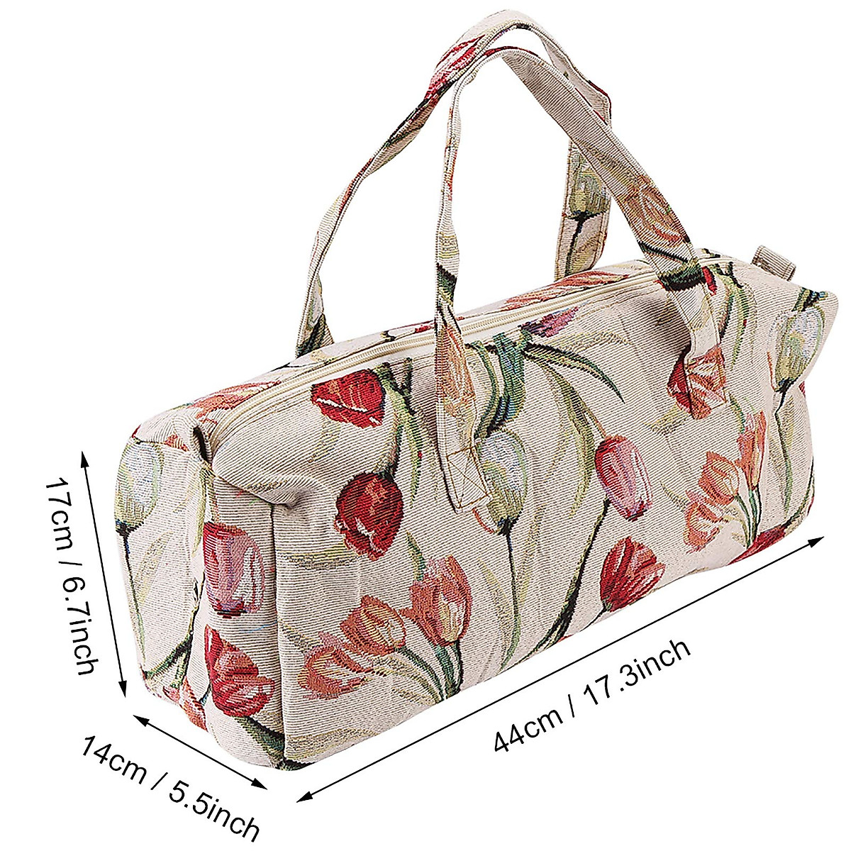 Handmake Bag, Cotton Linen Organizer Sewing Needles Organizer Knitting Bag Storage Bag Sewing Organizer Make Up Bag Living Room Storage Bedroom Storage(Rose Jacquard, 12)