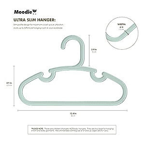 Recycled Plastic Kids Hangers | 13.5" Heavy Duty Big Kids Plastic Hangers | Bulk Pack Childrens Hangers Plastic, Large Toddler Hangers for Clothes | Child Size (2-12yrs | 50 Pack, Blues)