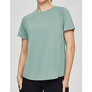 Dragon Fit Lightweight Workout Tops for Women Short Sleeve Crew Neck Yoga Shirts Casual Athletic T-Shirts