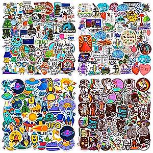 200 Pieces Student Science Laboratory Stickers and Astronaut Space Sticker Set for Laptop Water Bottle Guitar Skateboard, Teens Kids Personalized Decals (Cute Style)