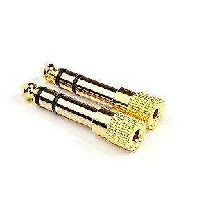 Devinal Professional 6.35mm 1/4 inch Plug to 3.5mm 1/8 inch Jack Gold Plated TRS AUX Stereo Audio Headphone Jack Adapter Converter Connector(2 Pack)