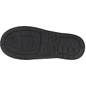 Skysole Kids Boys Fleece A-Line Slippers with Rugged Outsoles Black/Grey Size 6