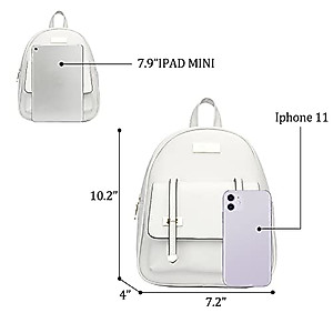 KKXIU Women Small Backpack Purse Convertible Leather Mini Daypacks Crossbody Shoulder Bag (White)