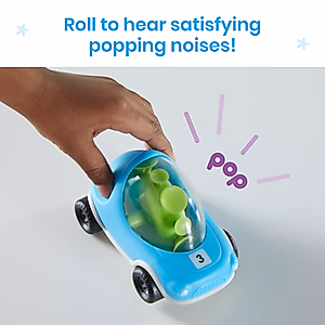 Hand2Mind Popping Fidget Cars - Suction Cup Toys for Fine Motor Skills, Toddler & Preschool Sensory Play, Anxiety Relief (Set of 3)