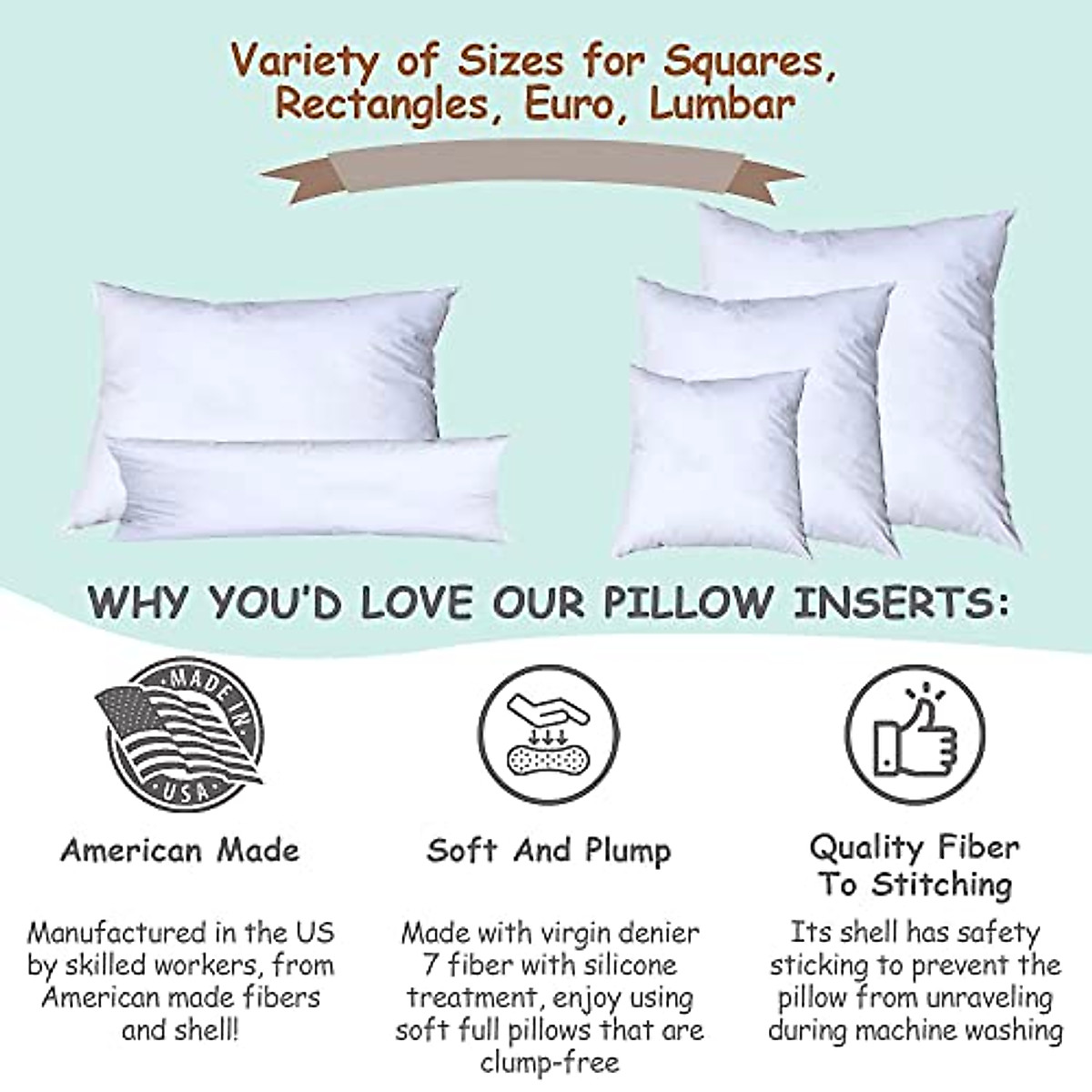 Pillowflex Synthetic Down Pillow Insert - 14x20 Down Alternative Pillow, Lumbar Pillow Insert for Sham - Back Pillow, Travel Size Pillow - Polyester Neck Pillow - 1 Decorative Pillow Form