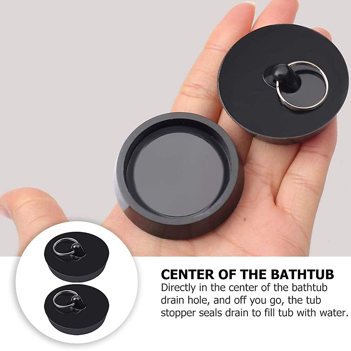 Cabilock 4pcs Rubber Sealing Cap Sink Accessories Stopper Kitchen Sink Plug Sink Sealing Plugs Drain Bath Plug Hotel Bathtub Tool Kitchen Accessories Underwater Sink Plugs