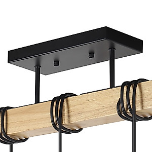 Vintage Wood Chandelier Ceiling Light Fixtures, Set of 2 Semi Flush Mount Ceiling Lights, 3-Light Ceiling Lamp for Hallway Bedroom Entryway Farmhouse Dining Room Living Room