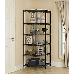 BestOffice New Heavy Duty Wire Steel 6-Tier Corner Shelf Garage Storage Shelving Rack C706