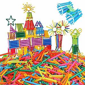 JuanYue 500 PCS Building Toy Building Sets Different Shape Educational Construction Engineering Set 3D Puzzle, Great STEM Toy for 3 Years Old and Above Boys and Girls