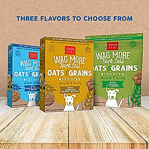 Cloud Star Wag More Bark Less Crunchy Dog Treats Baked in The USA, Oats & Grains, Bacon, Cheese & Apples 3 lbs. (Packaging May Vary)