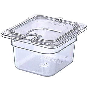 Carlisle FoodService Products Plastic Food Pan 1/6 Size 4 Inches Deep Clear