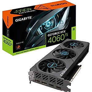 Gigabyte GeForce RTX 4060 TI EAGLE Graphics Card - 8GB GDDR6 18Gbps 128bit, PCI-E 4.0, 2X DisplayPort 1.4, 2X HDMI 2.1a, NVIDIA DLSS 3, Supports 4K, Ada Lovelace Arch, GV-N406TEAGLE-8GD