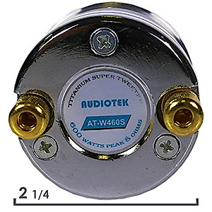Audiotek W460S 600 Watt Titanium Super Car Bullet Tweeter 1 Pair - 8 Ohm with Built in Capacitor Filter - Pack of 2